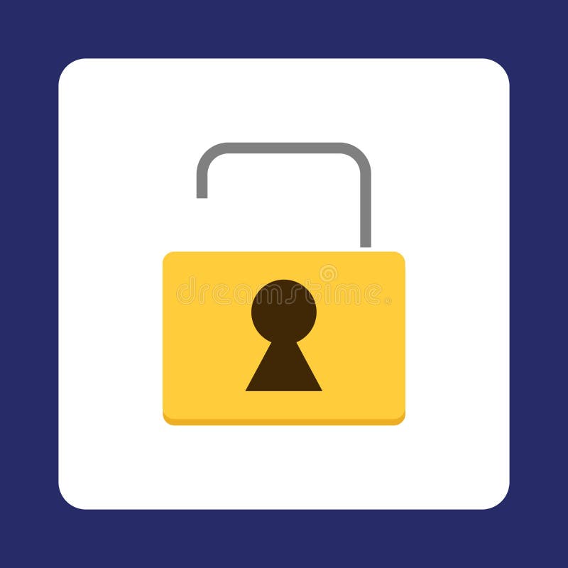 Vector Lock Concept. Flat Illustration of Security Padlock. Open Lock ...