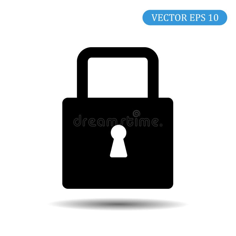 Vector Lock Icon.Black Color Stock Illustration - Illustration of shape ...