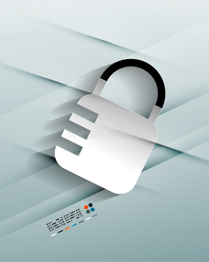 Vector lock paper design stock vector. Illustration of real - 32676168