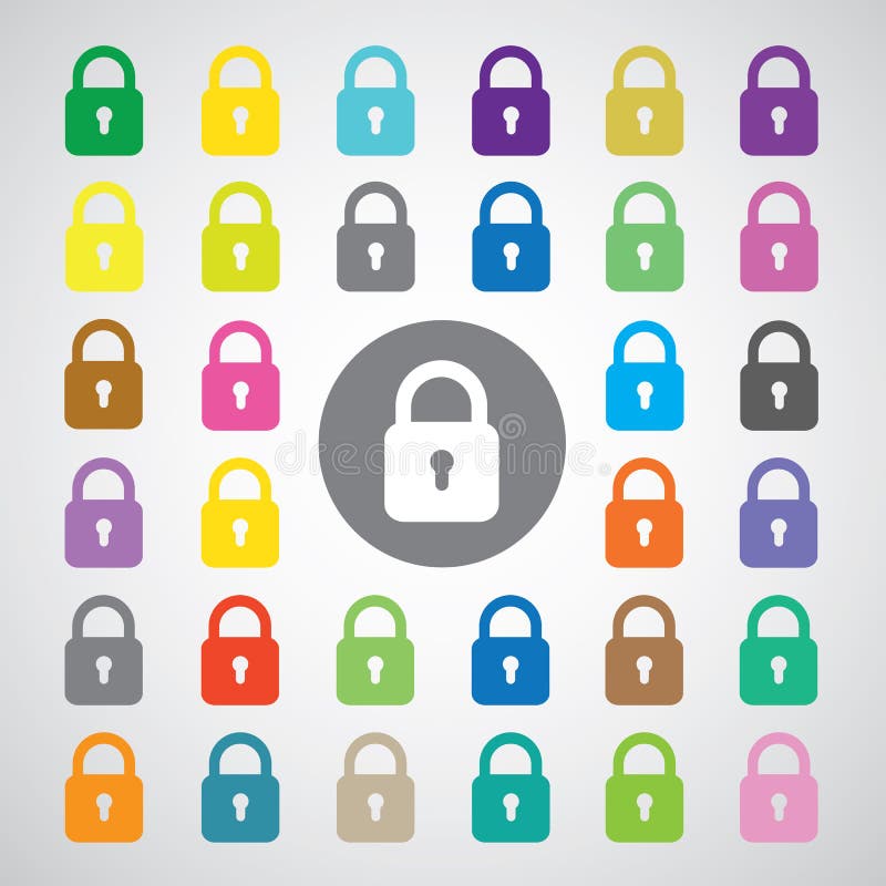 Vector lock symbol set stock vector. Illustration of tool - 53133656