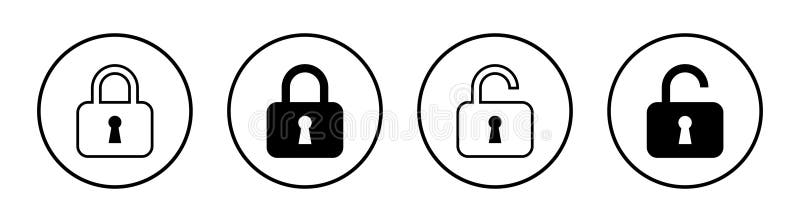 Vector Lock and Unlock Icon Set Stock Vector - Illustration of secrecy ...