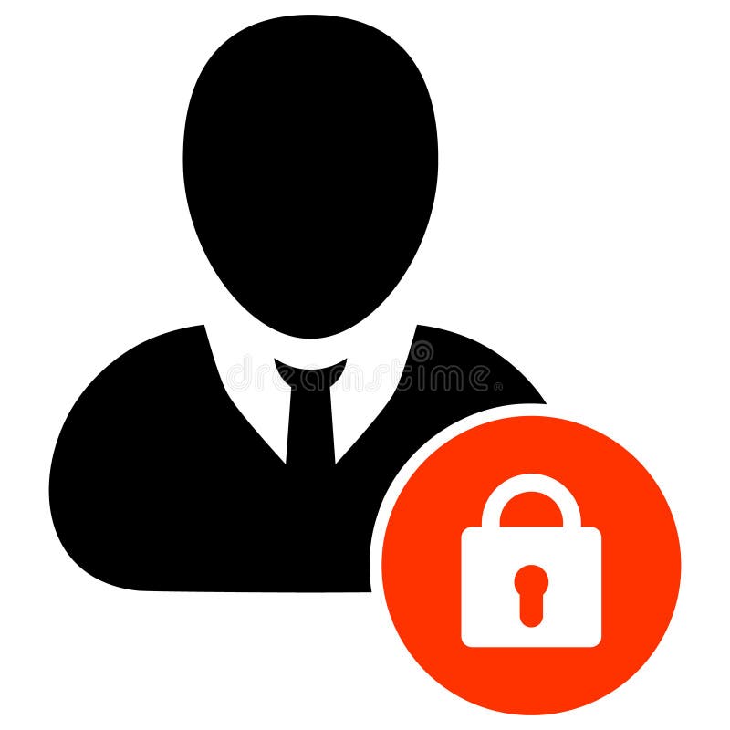 Vector Locked User Flat Icon Illustration Stock Vector - Illustration ...
