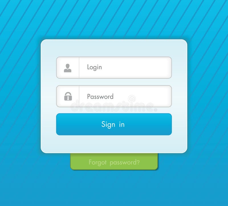 Vector login form template stock vector. Illustration of label - 22740415