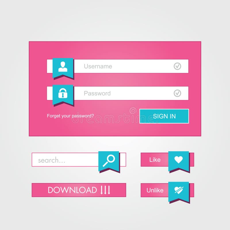 Login and password design stock vector. Illustration of concept - 14141474