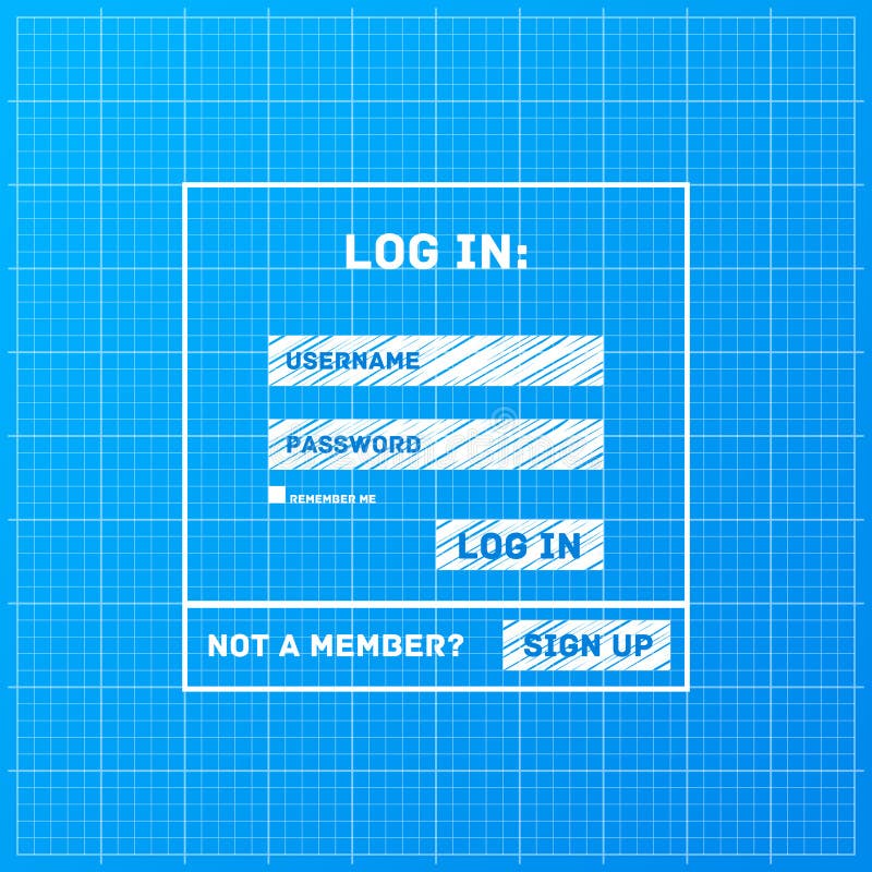Vector Login Form on Blueprint Background Stock Vector - Illustration ... Vector Login Form on Blueprint Background Stock Vector - Illustration ...