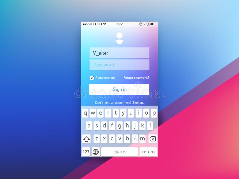 Vector Login form template stock vector. Illustration of virtual - 62743090