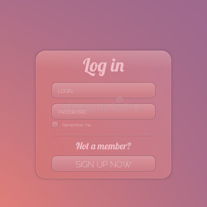 Vector Login Form Ui Element Width Useful Web Icons Stock Vector ...