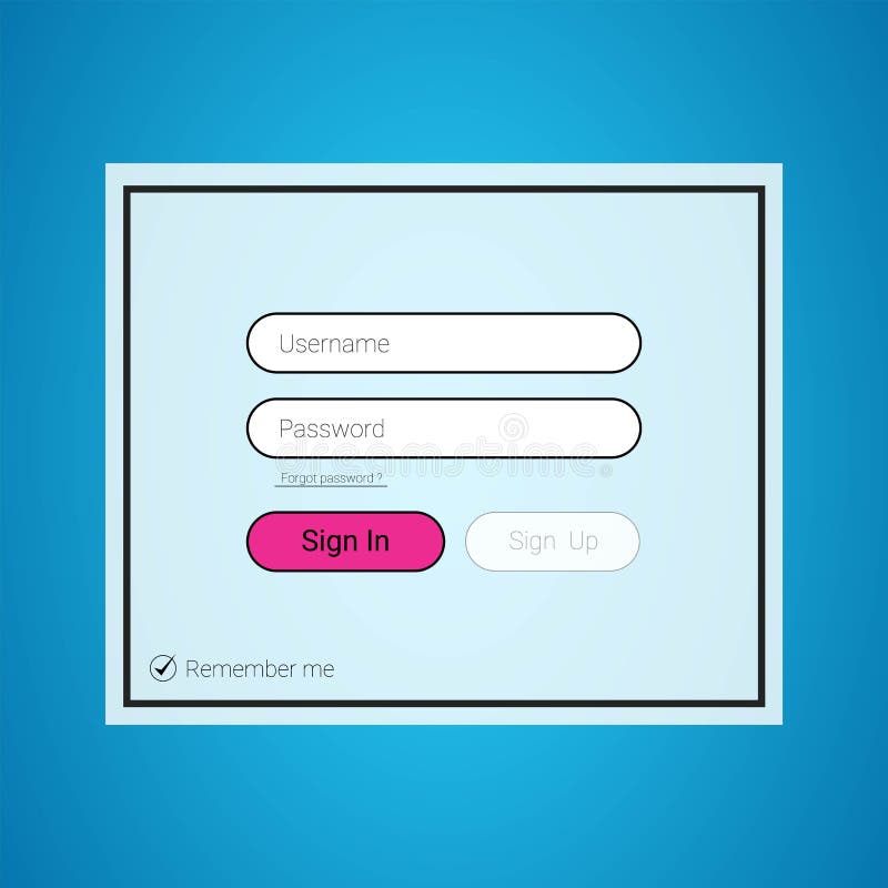 Vector Login Form Ui Element in Flat Style Stock Vector - Illustration of profil, element: 79367525