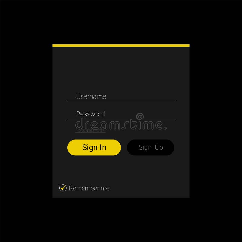 Vector Login Form Ui Element in Flat Style Stock Vector - Illustration ...