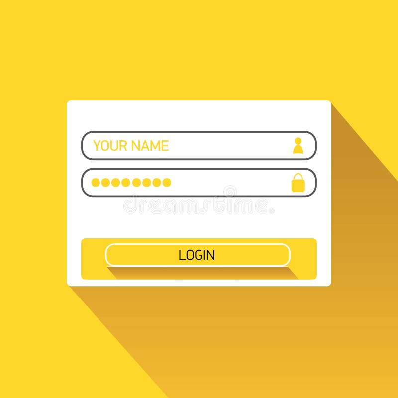 Vector Login Website Template Flat Design. Stock Vector - Illustration ...