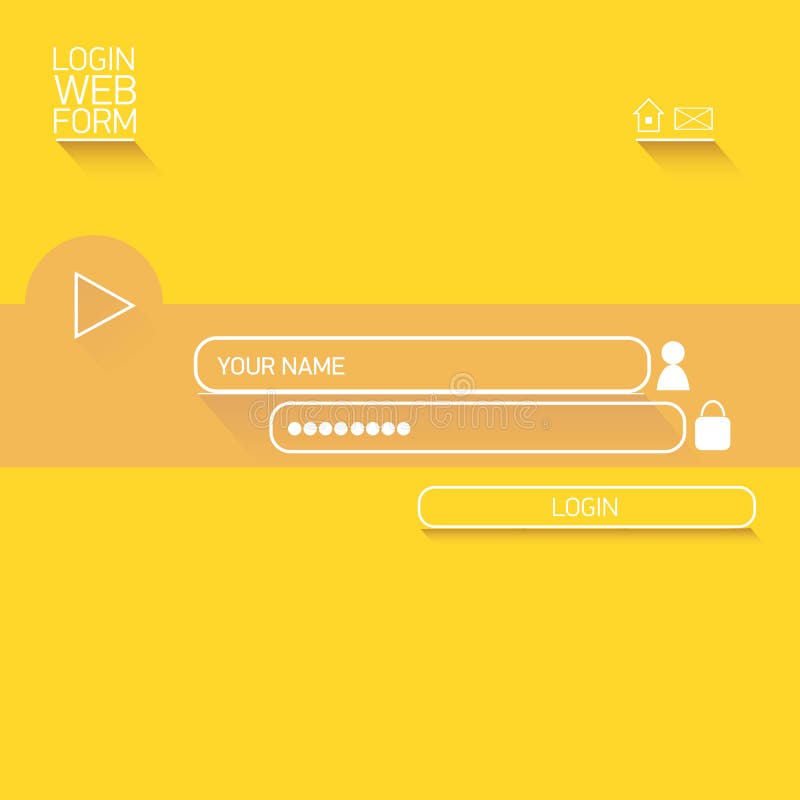 Vector Login Website Template Flat Design. Stock Vector - Illustration ...