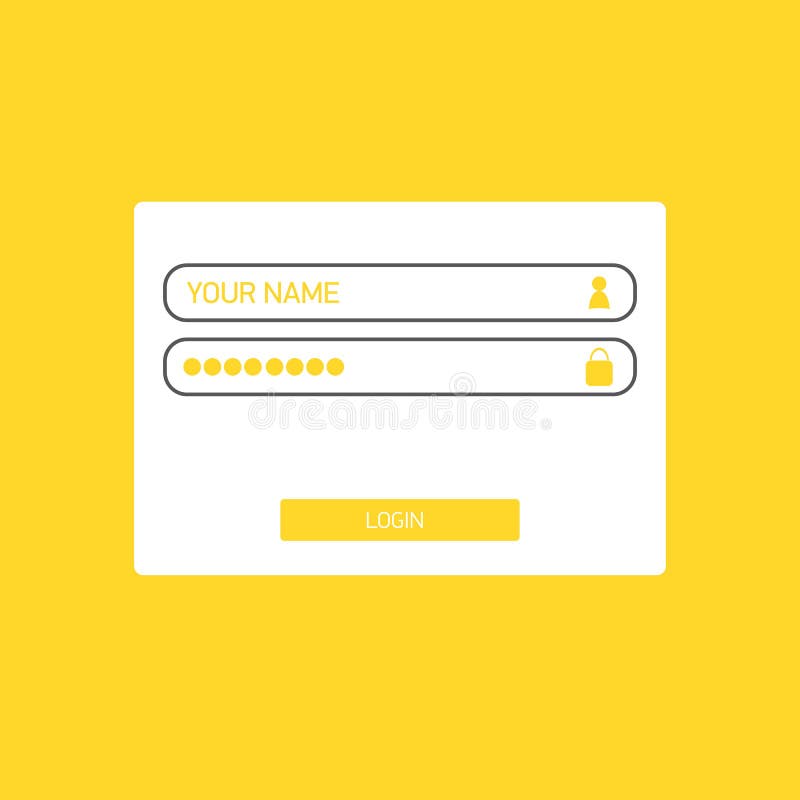 Vector Login Website Template Flat Design. Stock Vector - Illustration ...