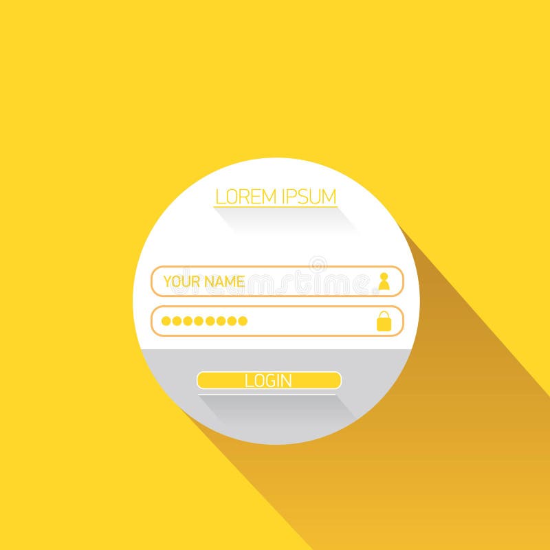 Vector Login Website Template Flat Design. Stock Vector - Illustration ...