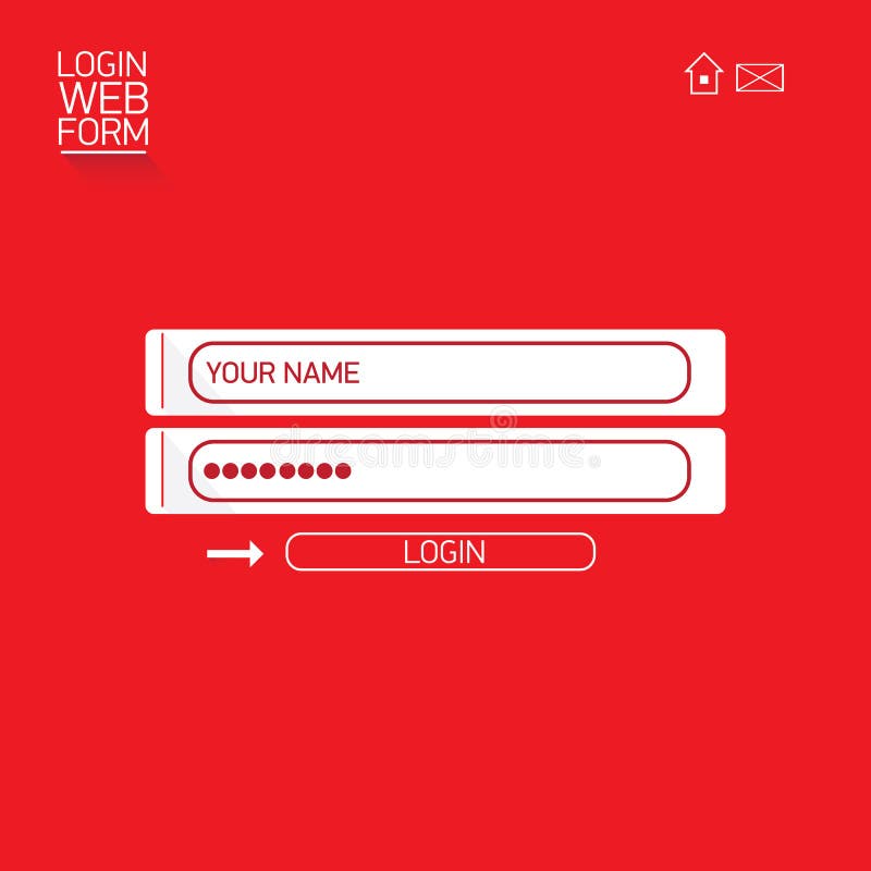 Vector Login Website Template Flat Design. Stock Vector - Illustration ...