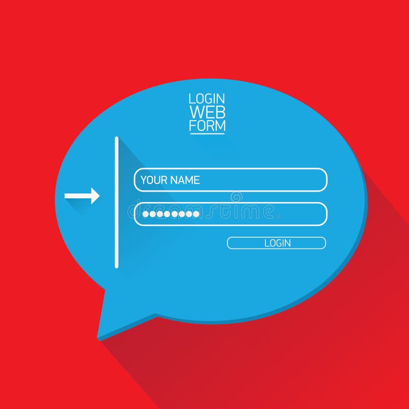 Vector Login Website Template Flat Design. Stock Vector - Illustration ...