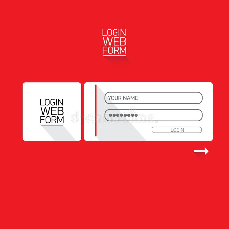 Vector Login Website Template Flat Design. Stock Vector - Illustration ...