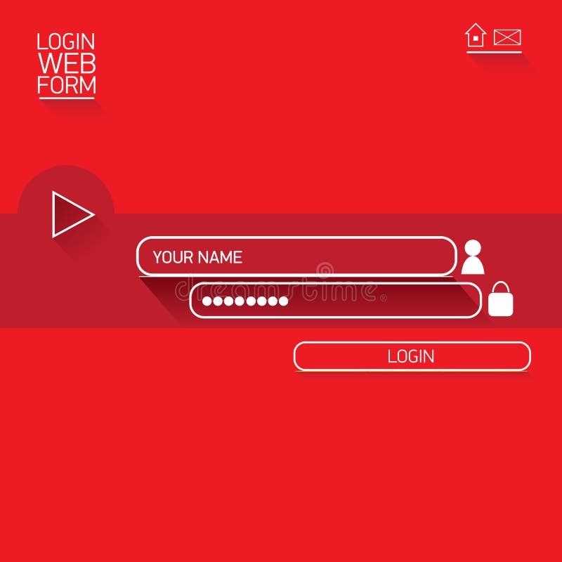 Vector Login Website Template Flat Design. Stock Vector - Illustration ...