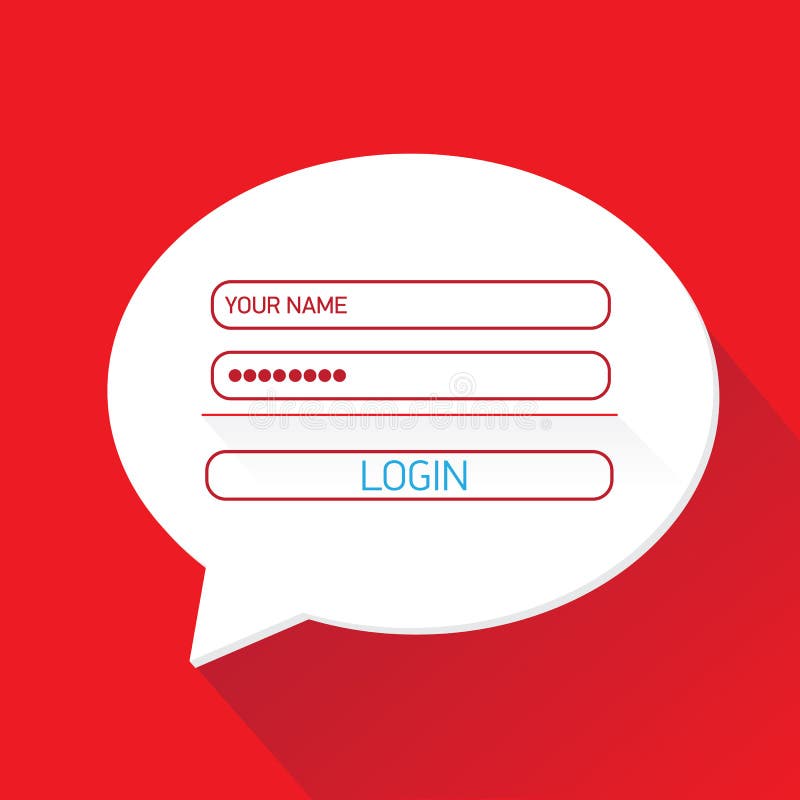Vector Login Website Template Flat Design. Stock Vector - Illustration ...