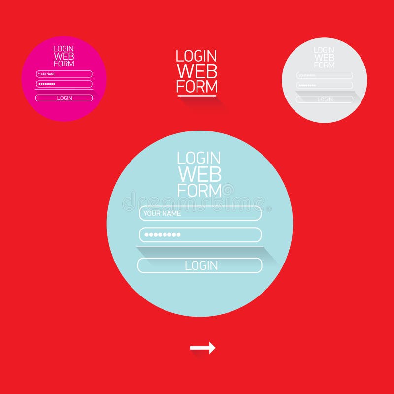 Vector Login Website Template Flat Design. Stock Vector - Illustration ...