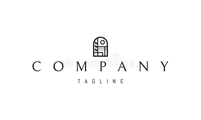 Vector Logo with an Abstract Image of an Arched Window in a Cafe. Stock ...