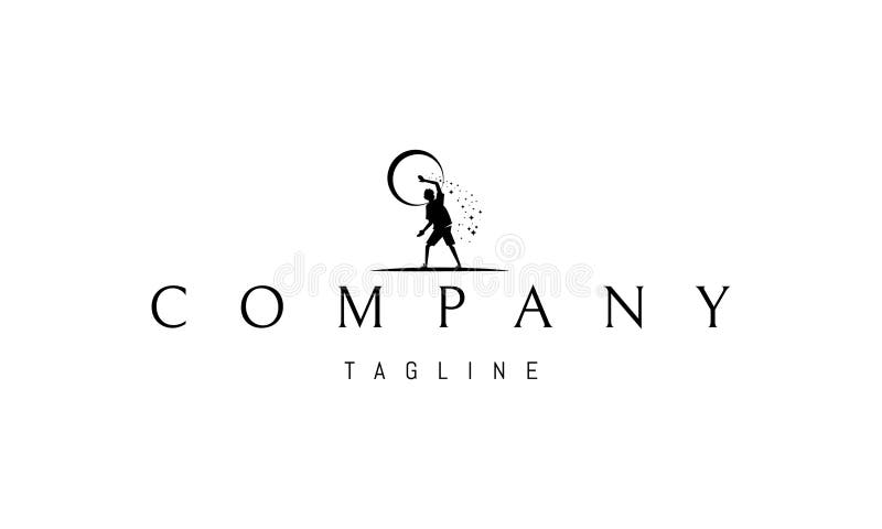 Vector Logo with an Abstract Image of a Child Against the Background of ...