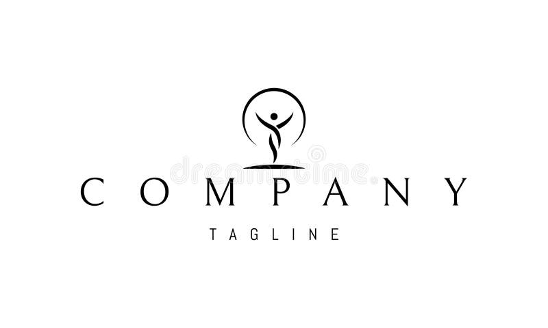 A Vector Logo with an Abstract Image of a Dancing Human Figure. Stock ...