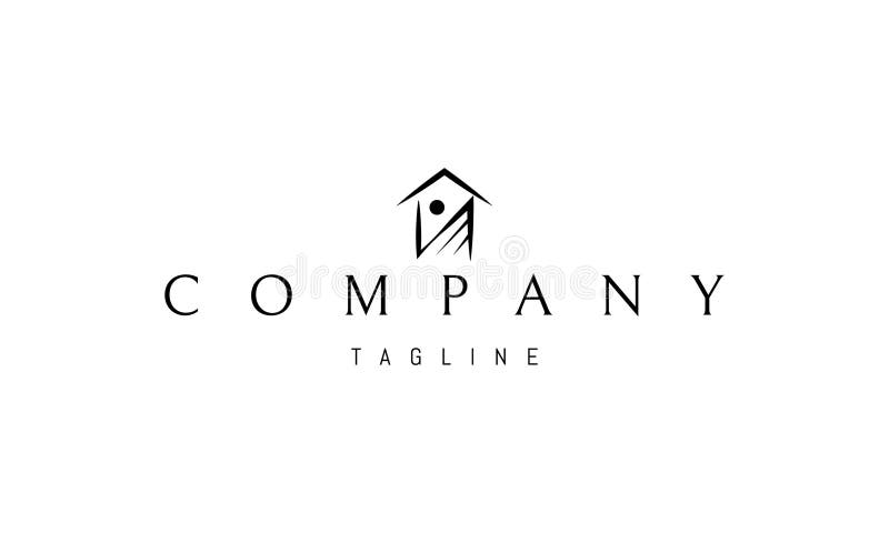 Vector Logo with an Abstract Image of a Hut with a Silhouette of a ...