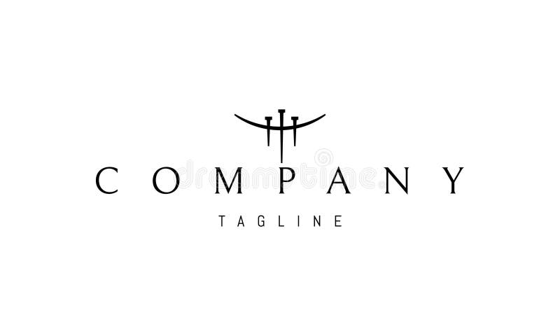 Vector Logo with an Abstract Image of an Inverted Moon with Three Peaks ...