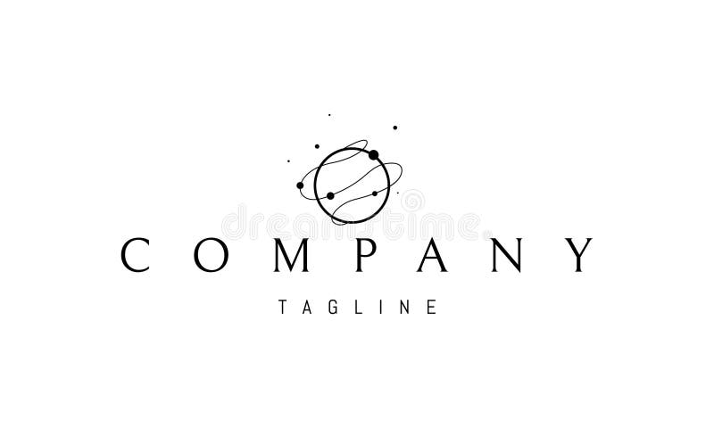 A Vector Logo with an Abstract Image of a Planet with a Curved Orbit ...