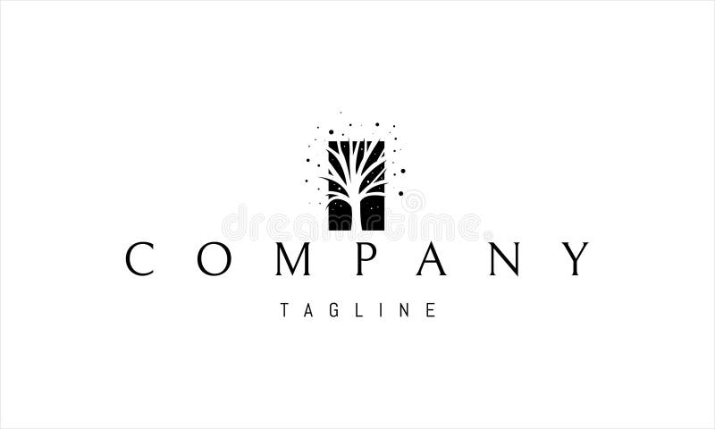 A Vector Logo with an Abstract Image of a Tree Silhouette in a ...