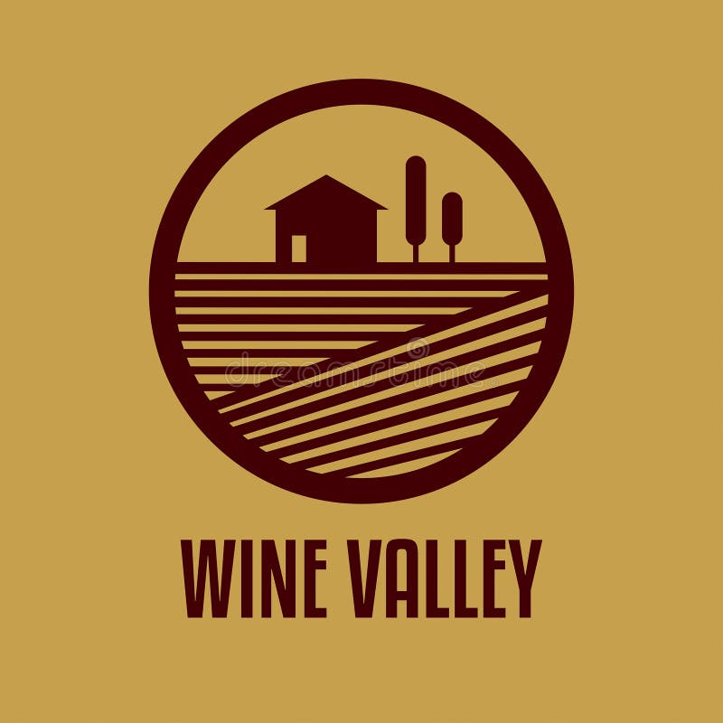 Vector Logo with an Abstract Image of the Wine Valley Stock Vector ...