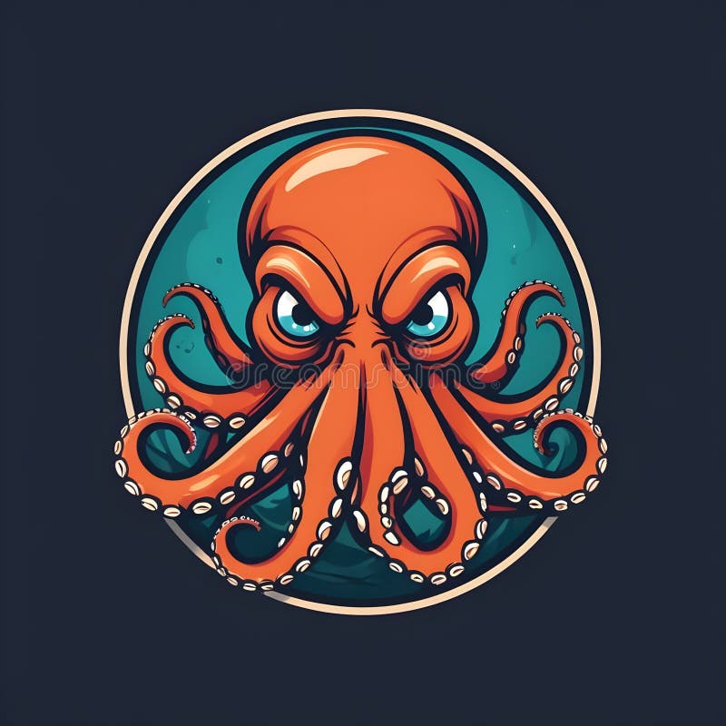 Vector logo angry octopus stock illustration. Illustration of graphic ...