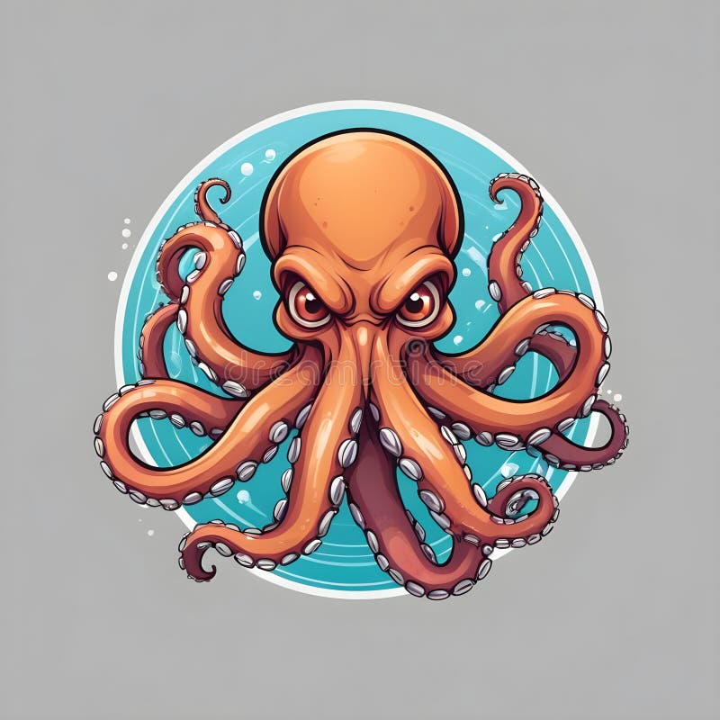 Vector logo angry octopus stock illustration. Illustration of ocean ...
