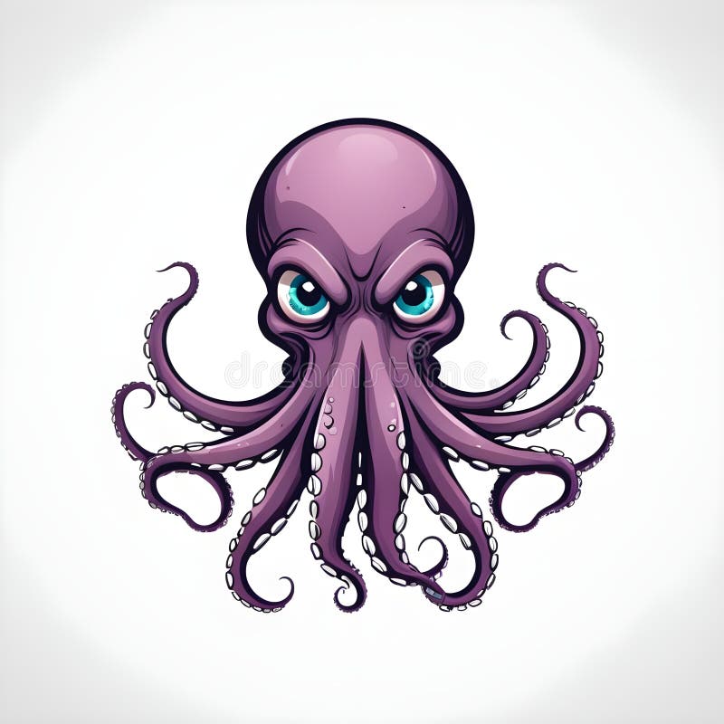 Vector logo angry octopus stock illustration. Illustration of icon ...
