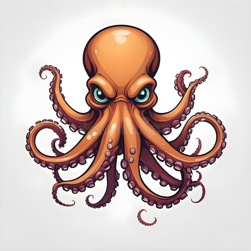 Vector logo angry octopus stock illustration. Illustration of graphic ...