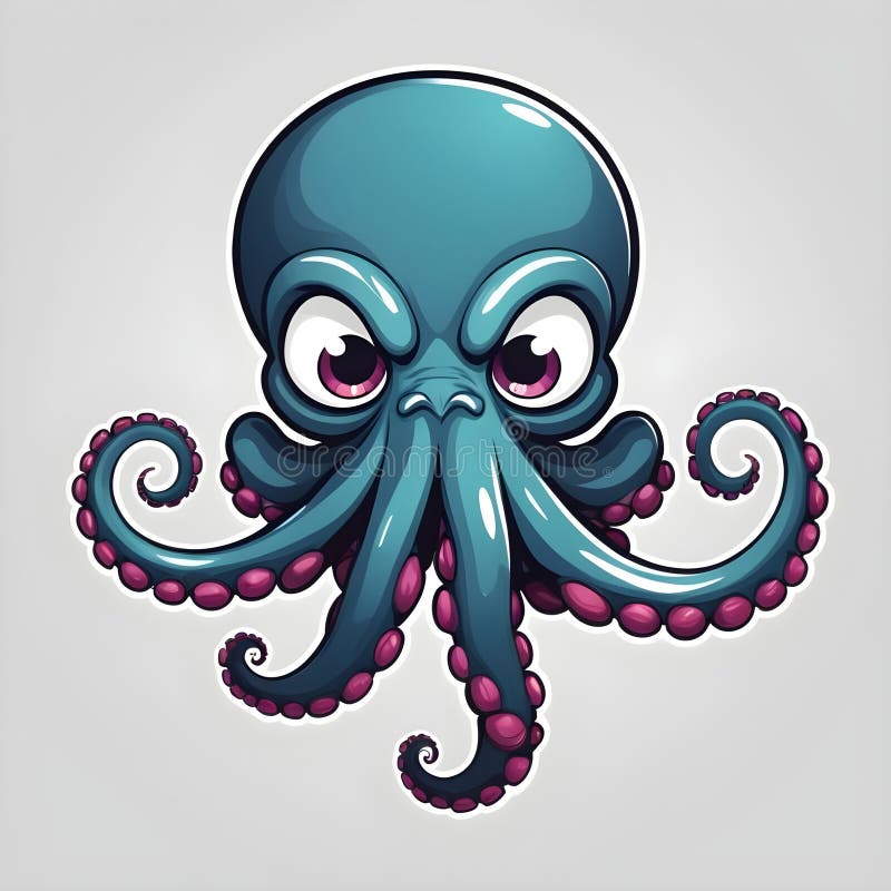 Vector logo angry octopus stock illustration. Illustration of angry ...