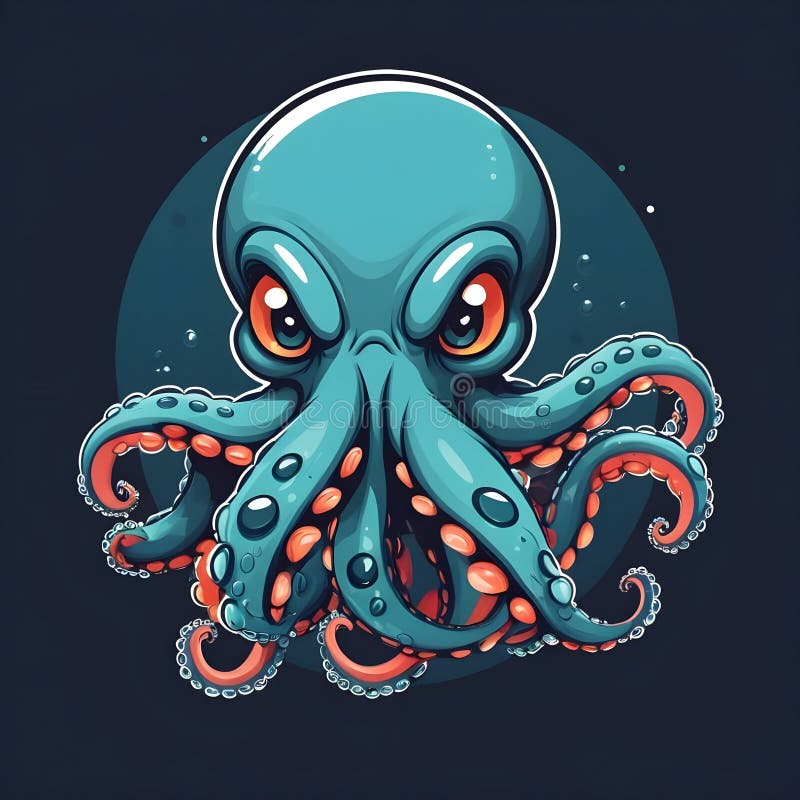 Vector logo angry octopus stock illustration. Illustration of design ...