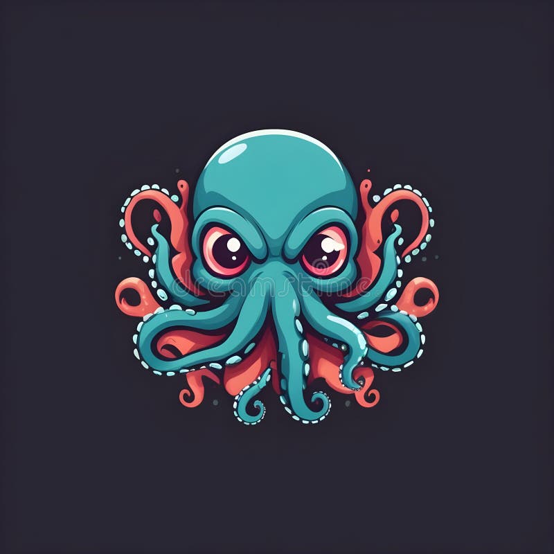 Vector logo angry octopus stock illustration. Illustration of ocean ...