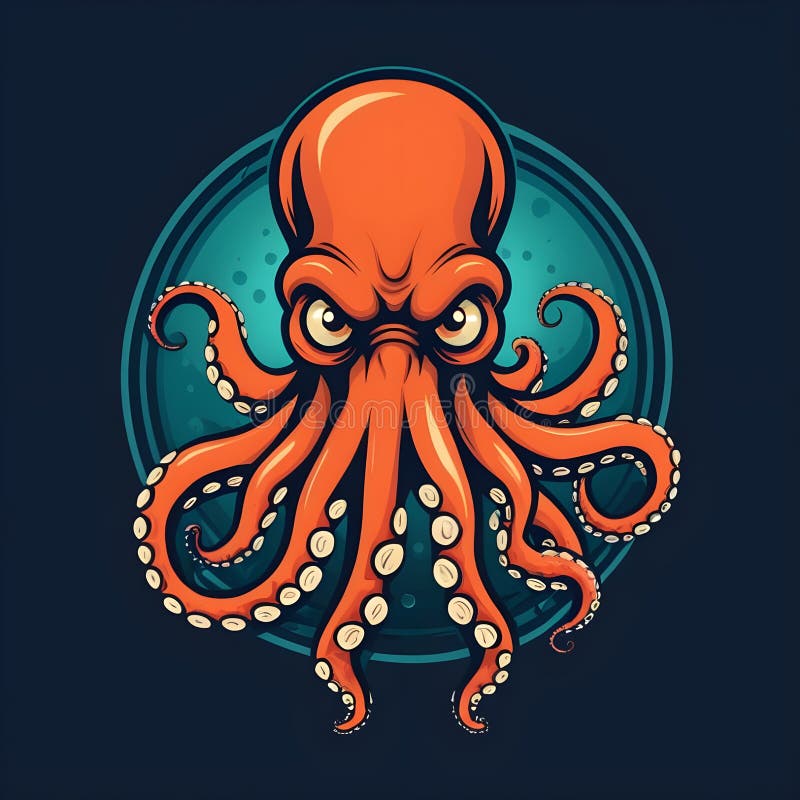 Vector logo angry octopus stock illustration. Illustration of ...