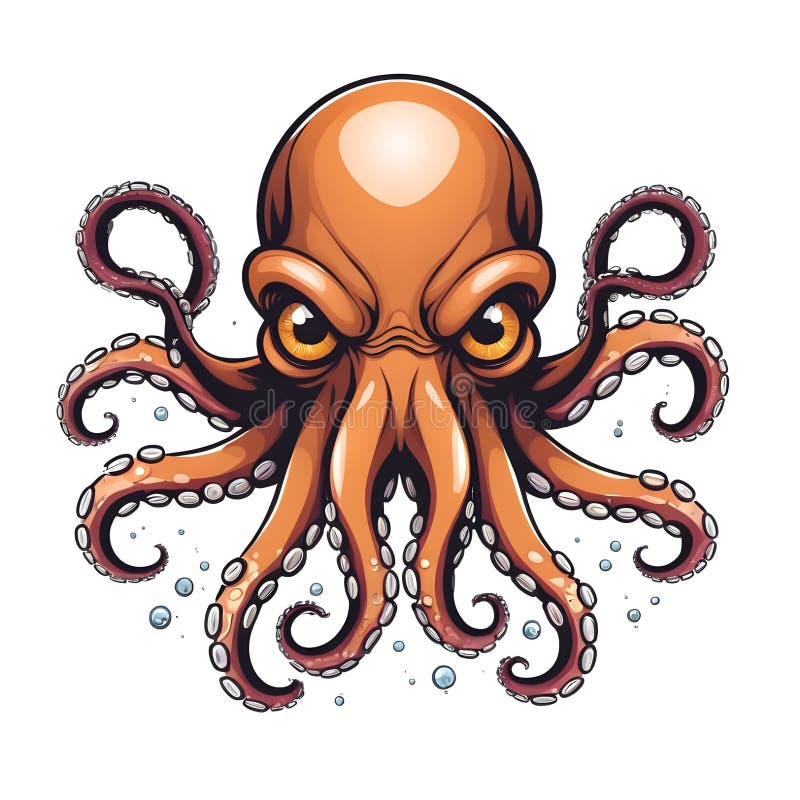 Vector logo angry octopus stock illustration. Illustration of icon ...