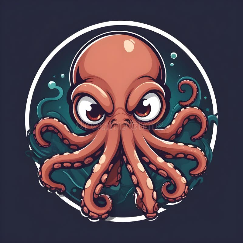 Vector logo angry octopus stock illustration. Illustration of vector ...