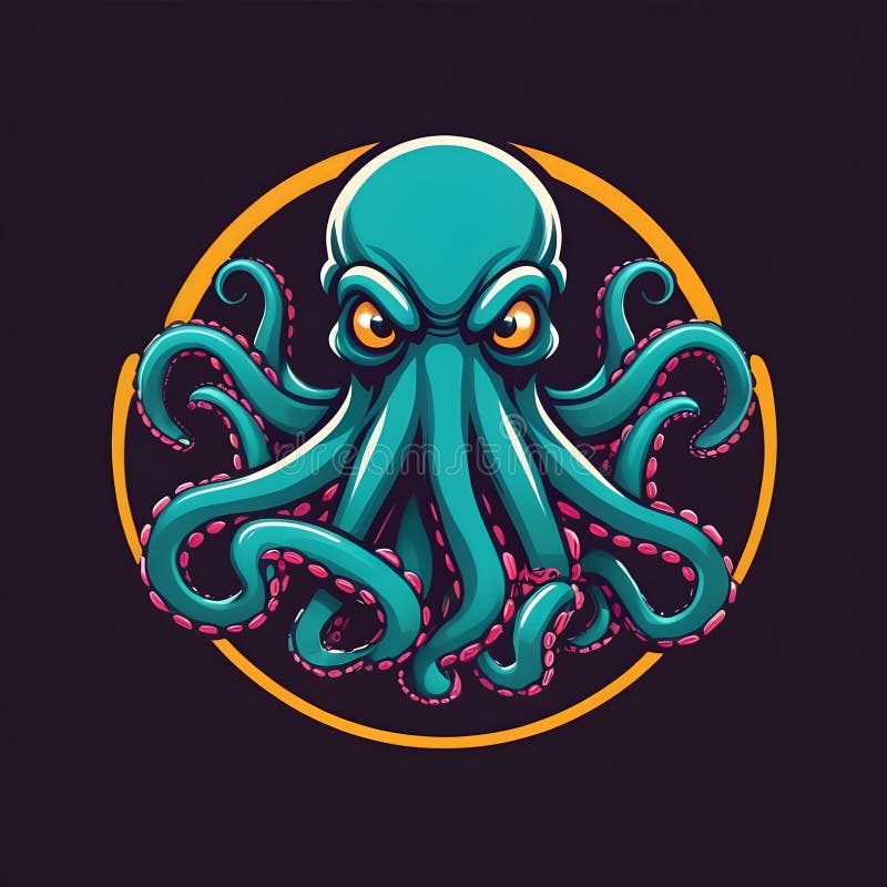 Vector logo angry octopus stock illustration. Illustration of octopus ...