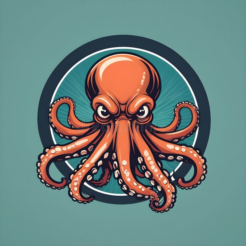 Vector logo angry octopus stock illustration. Illustration of monster ...
