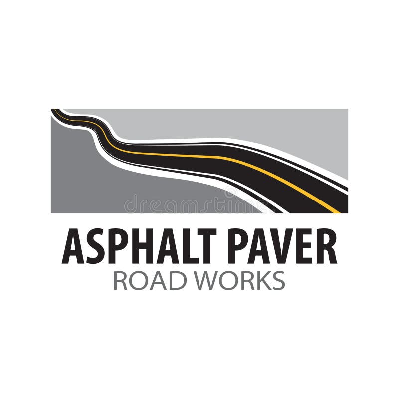Vector Logo of Asphalt Paver, Road Works Stock Vector - Illustration of ...