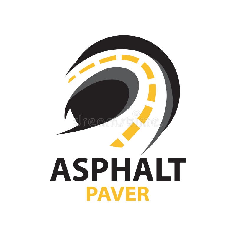Vector Logo of Asphalt Paver, Road Works Stock Vector - Illustration of ...