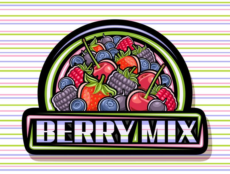 Vector logo for Berry Mix stock vector. Illustration of package - 294457847