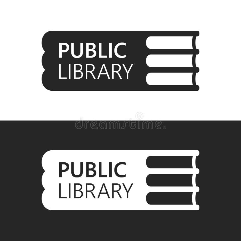 Vector Logo with Book Stack for Public Library Stock Vector ...