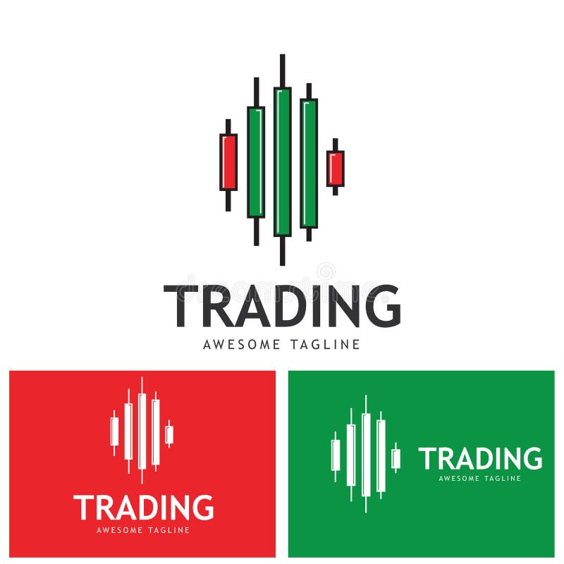 Vector Logo with Candlestick Trading Chart Analyzing in Forex. Stock ...