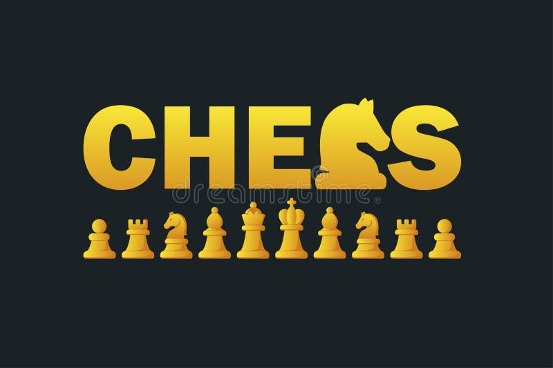 Vector LOGO CHESS and Golden Chess Figures Stock Vector - Illustration ...