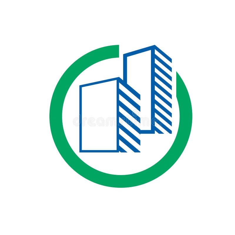 Vector Logo City Architecture in Cement Inside a Circle, Concept of ...